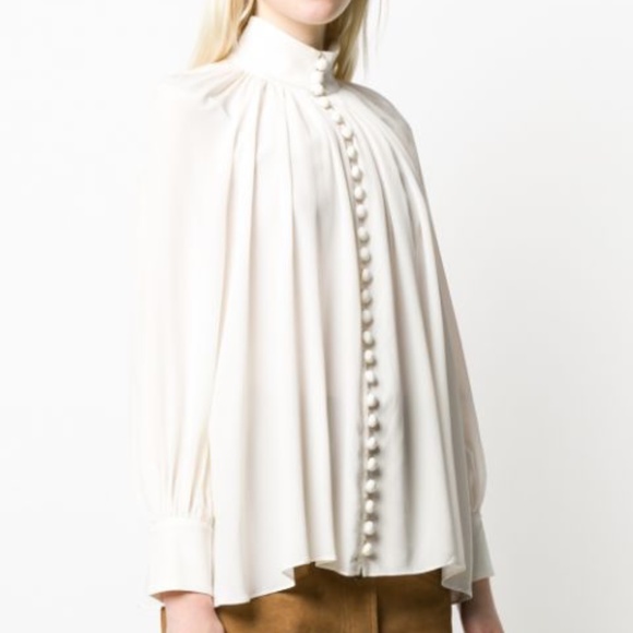 Zimmermann | Tops | Zimmerman Silk Smock Blouse Ivory | Poshmark